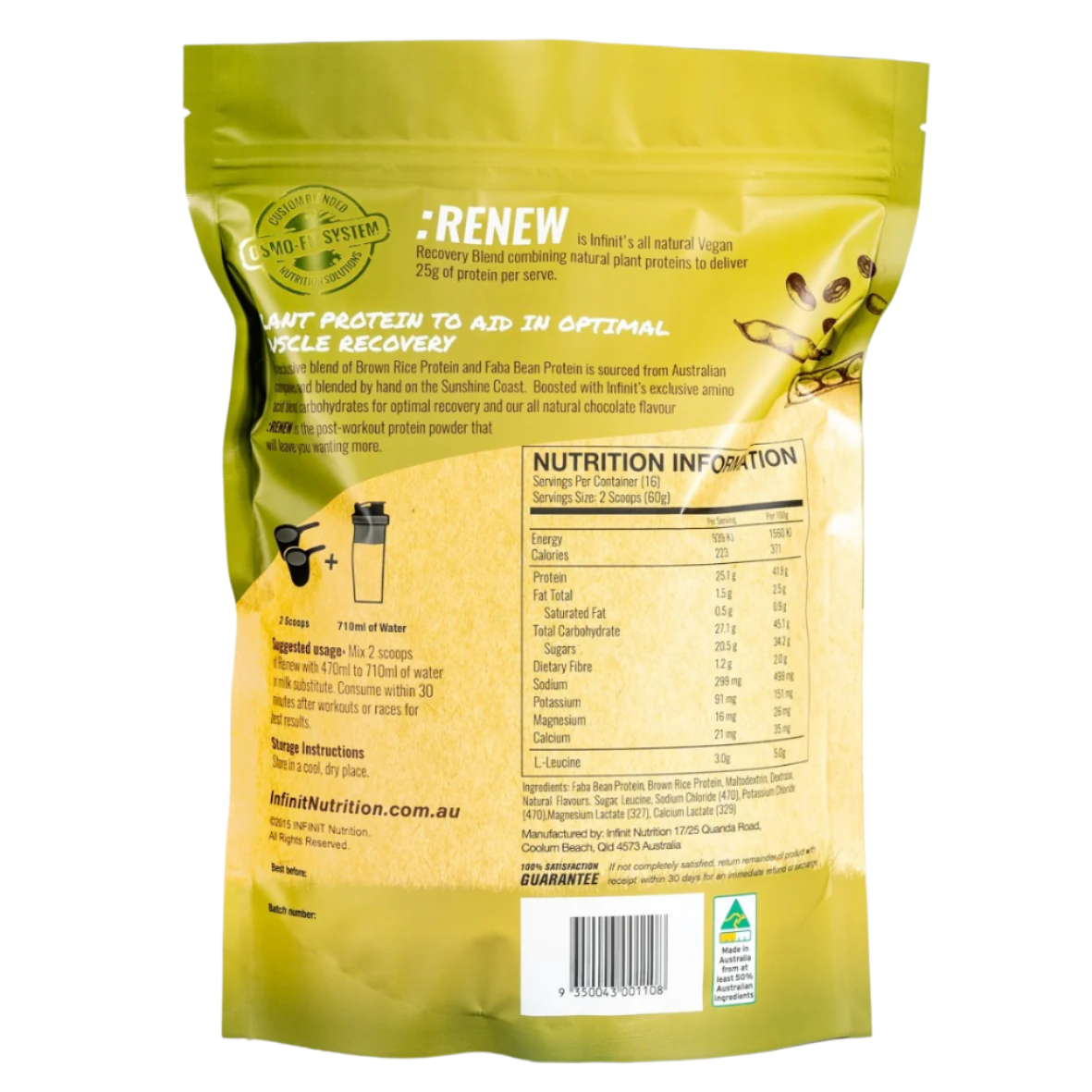 Infinit Nutrition Renew | Plant Based Protein Powder | Aid Station